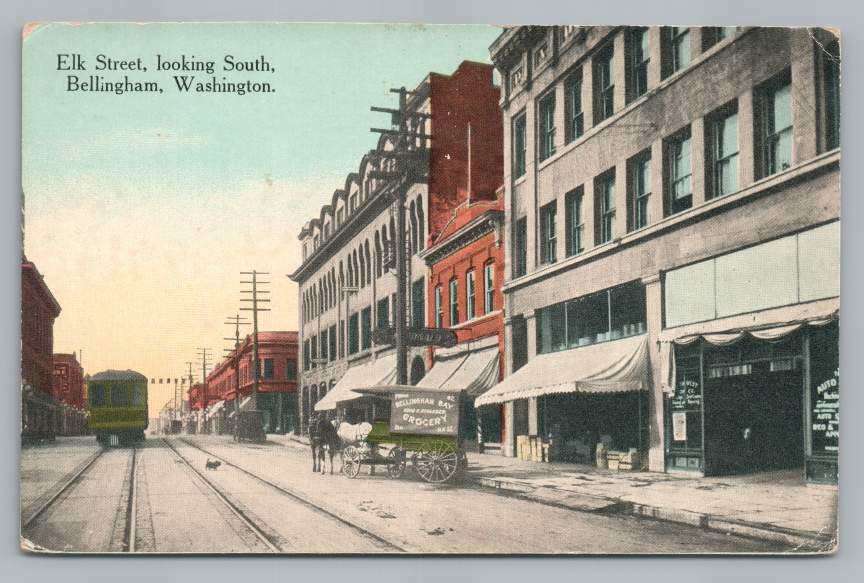 Elk Street BELLINGHAM Washington~Antique Trolley Train Grocery Delivery ...