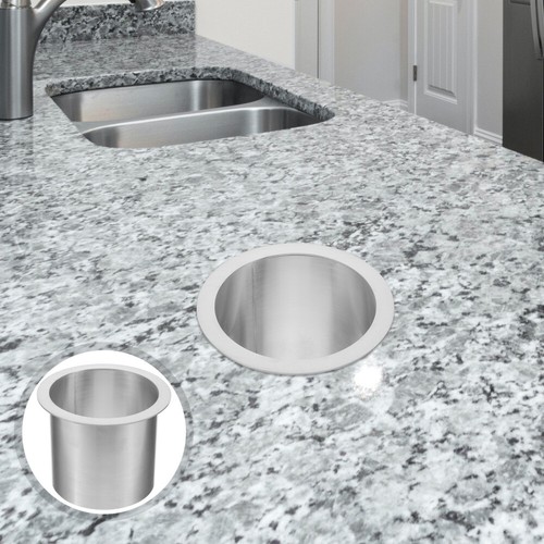 Drop-in Trash Chute Stainless Steel Round Built-in Countertop Waste ...