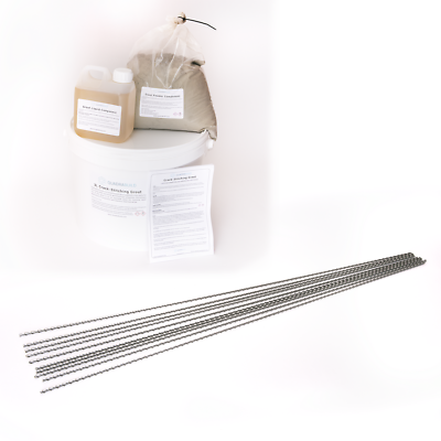 Crack Stitching Masonry Wall Repair Kit - 10m of 6mm helical bar and 3L ...