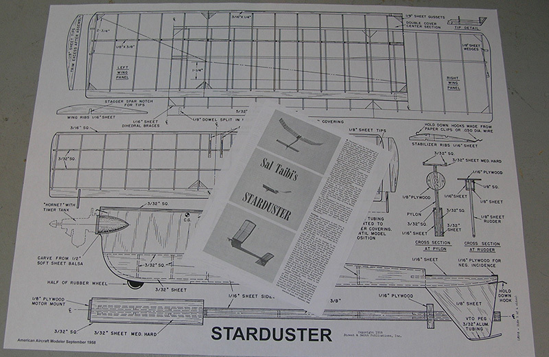 Model Airplane Plans (FF): 1/2A Starduster 42" for .049 by Sal Taibi | eBay