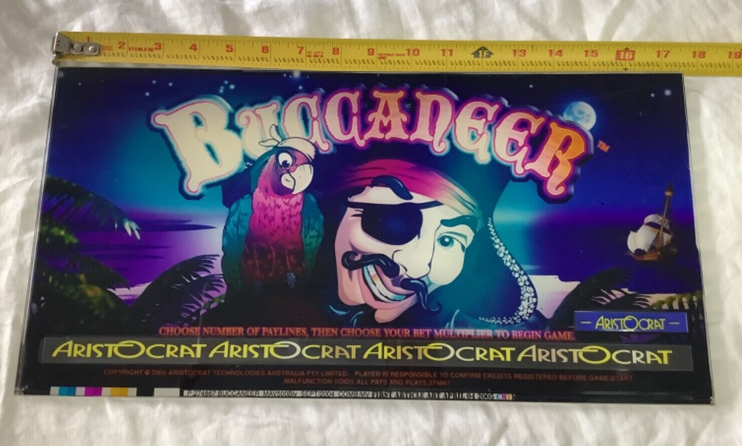 Slot Machine Plastic Insert Face Plate Buccaneer Pirate | eBay