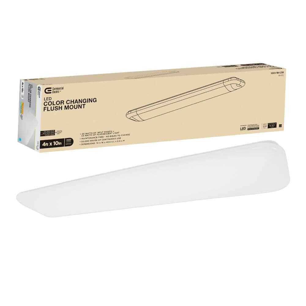 48 x 10 in LED Flush Mount Rectangular 3200 Lumens 3000K 4000K 5000K ...