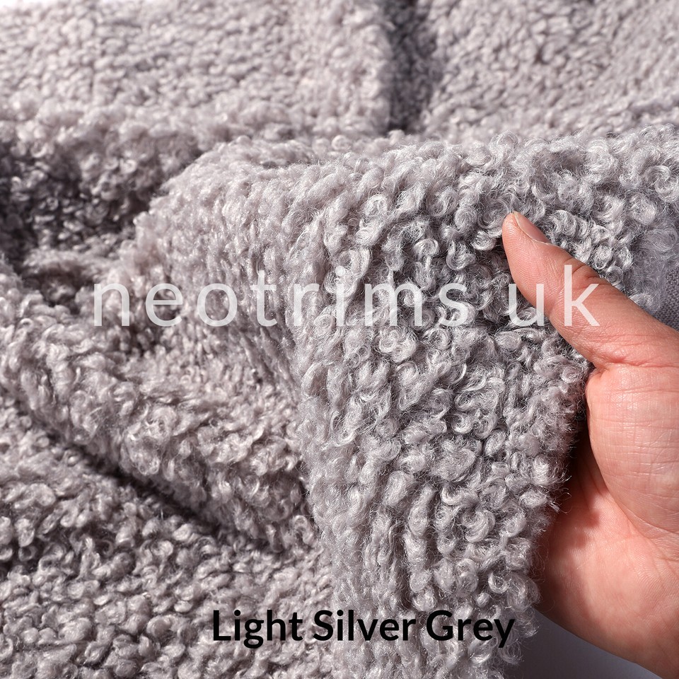 Fur Fabric Faux Sheeps Wool Curly Loop Boucle Plush Furry Vegan Craft ...