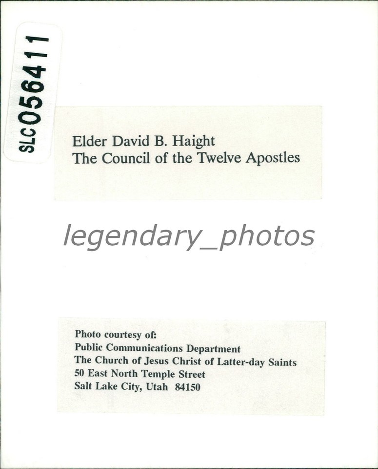 LDS Elder David B Haight Original News Service Photo | eBay