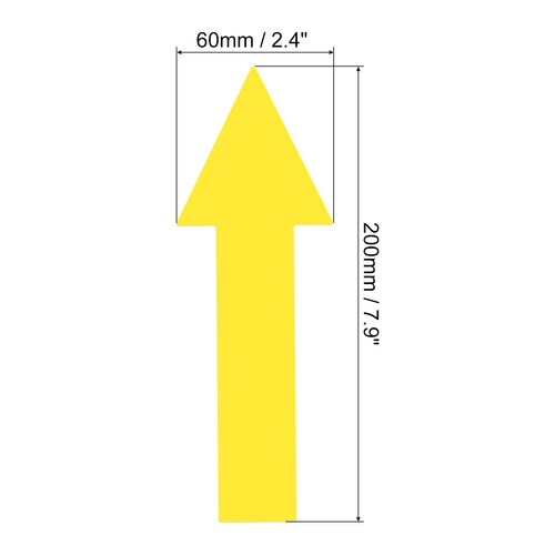 8x2" Arrow Sticker Directional Sign PVC Adhesive Floor Decal, Yellow ...