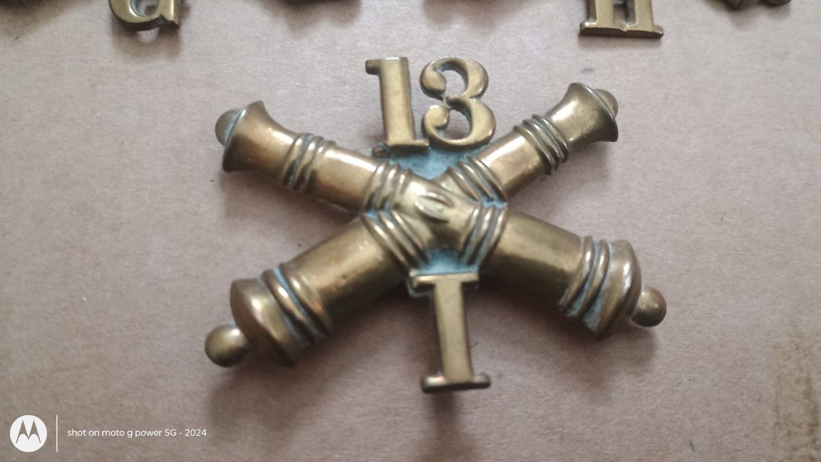 WW1 US Officers 13th Field Artillery Badge Collar A thru I Devices | eBay
