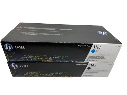 GENUINE HP 116 A Black & Cyan Ink Toner Cartridges W2061A W2060A NEW ...