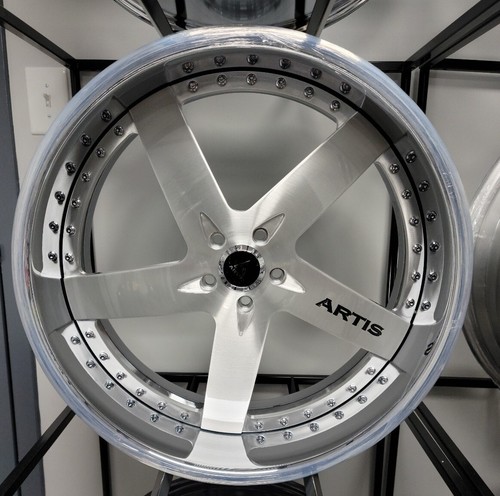 24" Inch Brushed Artis Forged Bullet 5x120 Wheels & Steering Wheel Rims ...