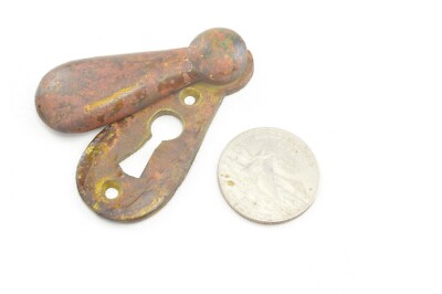 Antique Skeleton Keyhole Cover, Escutcheon, Solid Brass, Patina! Door ...