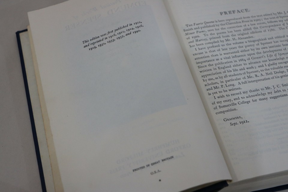 The Poetical Works of Edmund Spenser Oxford Blue Hardcover Spencer's ...