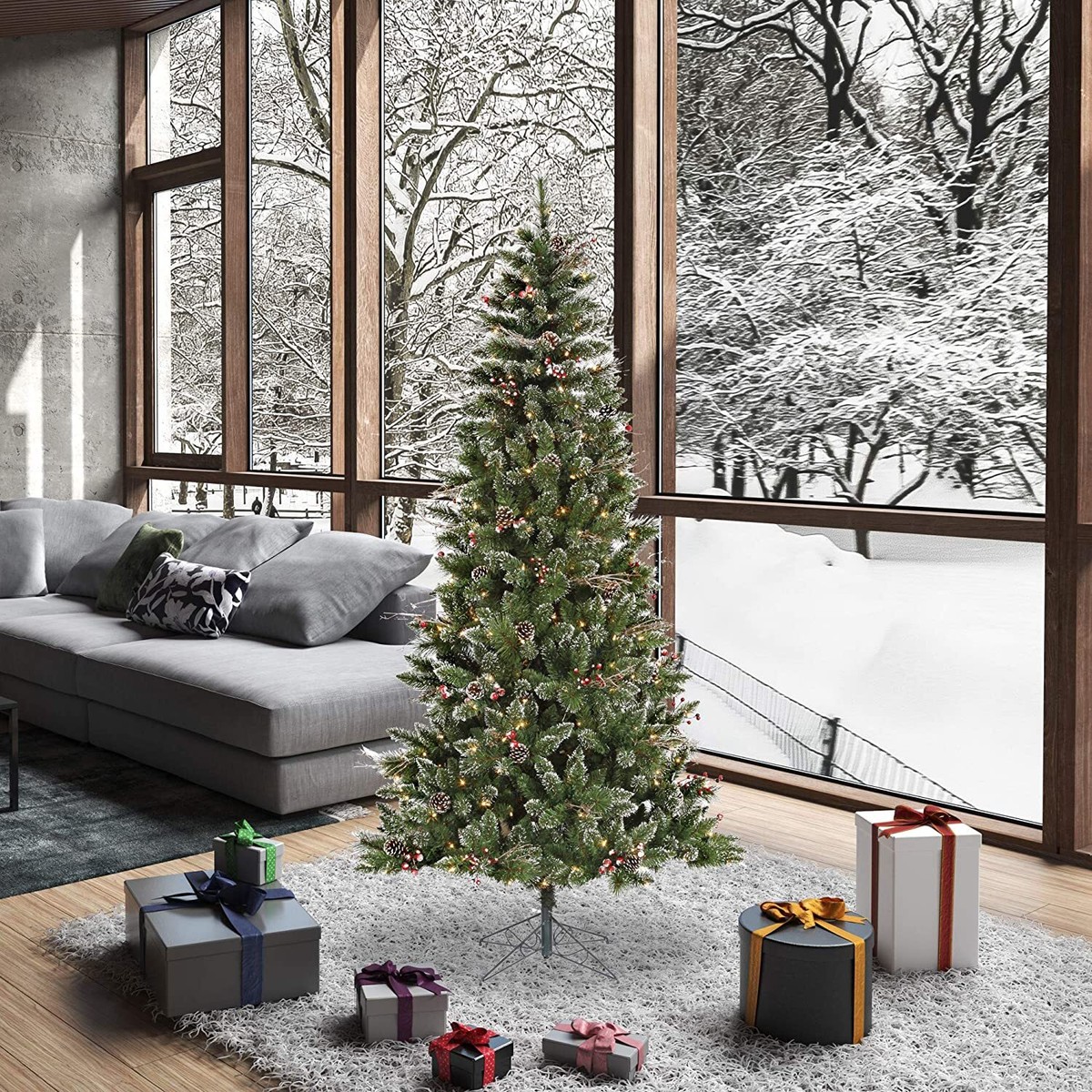 Led Christmas Tree White Berry US 3FT Green Christmas Tree Snow Flakes