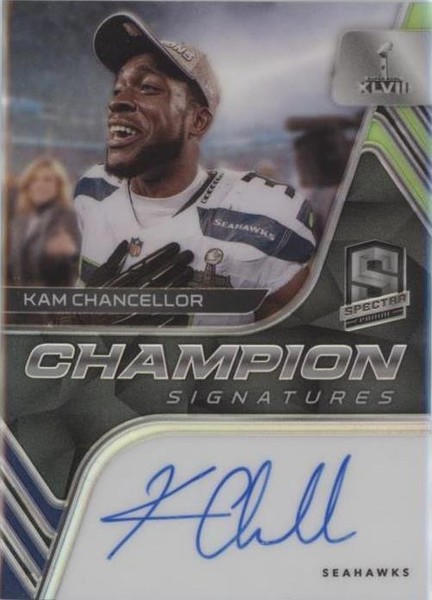 2020 Panini Spectra - Champion Signatures #CS-KC Kam Chancellor /50 (AU ...