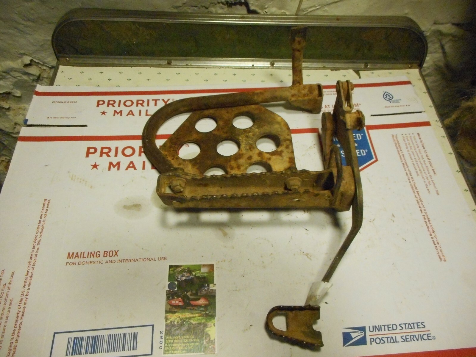OEM 1987-1998 BIG BEAR 350 RIGHT FOOT PEG FOOTWELL METAL W BRAKE PEDAL ...
