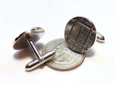 Vintage Swank Round Circle Matte & Diamond-Cut Cufflinks Set Silver | eBay