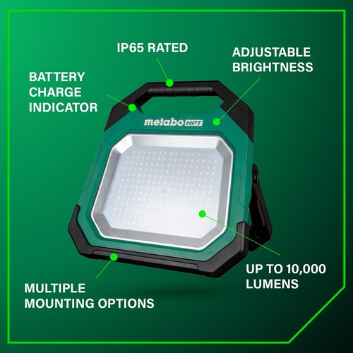 Metabo HPT UB18DDQ4Y 18V/36V MultiVolt Cordless 10,000 Lumen LED Work ...