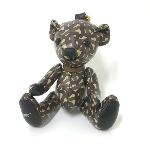 Burberry TB Thomas Bear All Logo Bag Charm Keychain Leather Brown | eBay