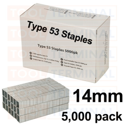 5,000 Heavy Duty Staples 14mm Type 53 series fit Stanley TR Arrow JT21 ...