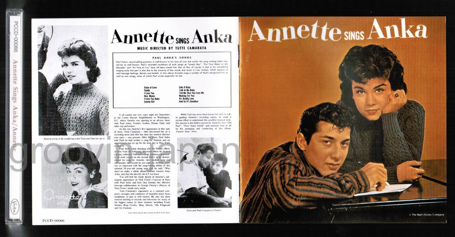 ANNETTE FUNICELLO Annette Sings Anka JAPAN CD w/OBI+PS Booklet PCCD ...