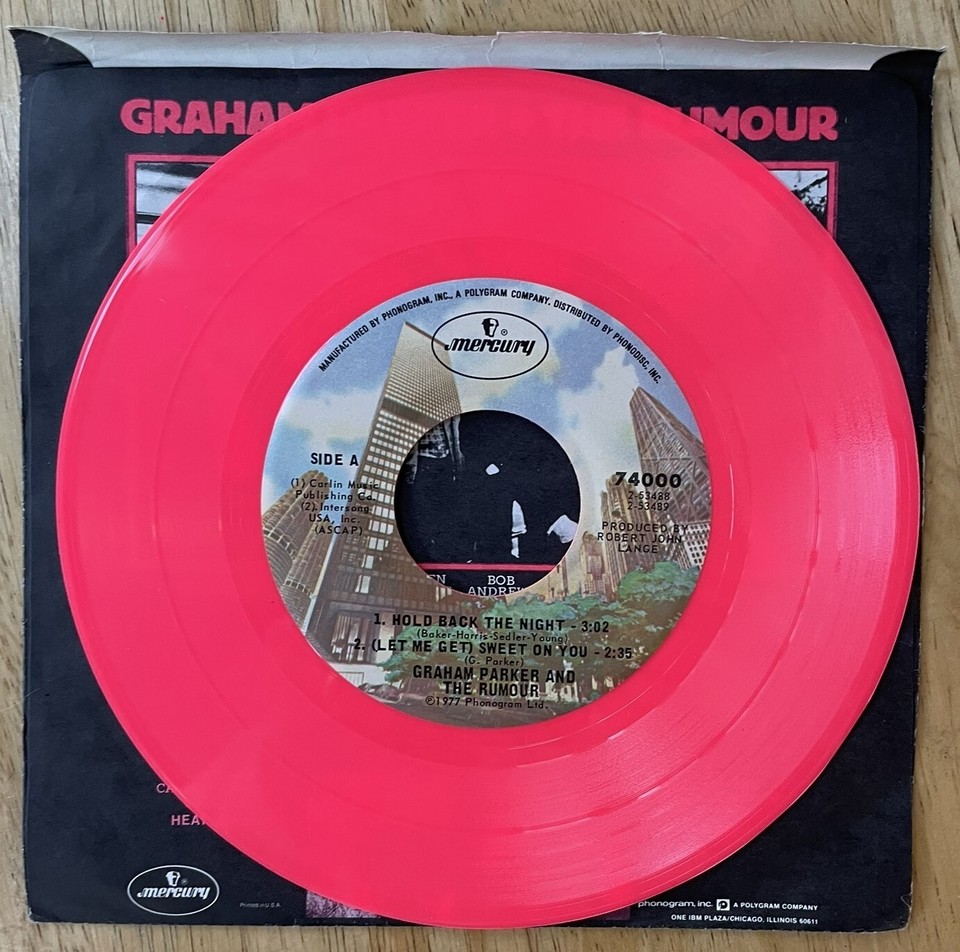 Graham Parker + The Rumour 1977 - "Hold Back the Night" Pink Viny 45 w ...