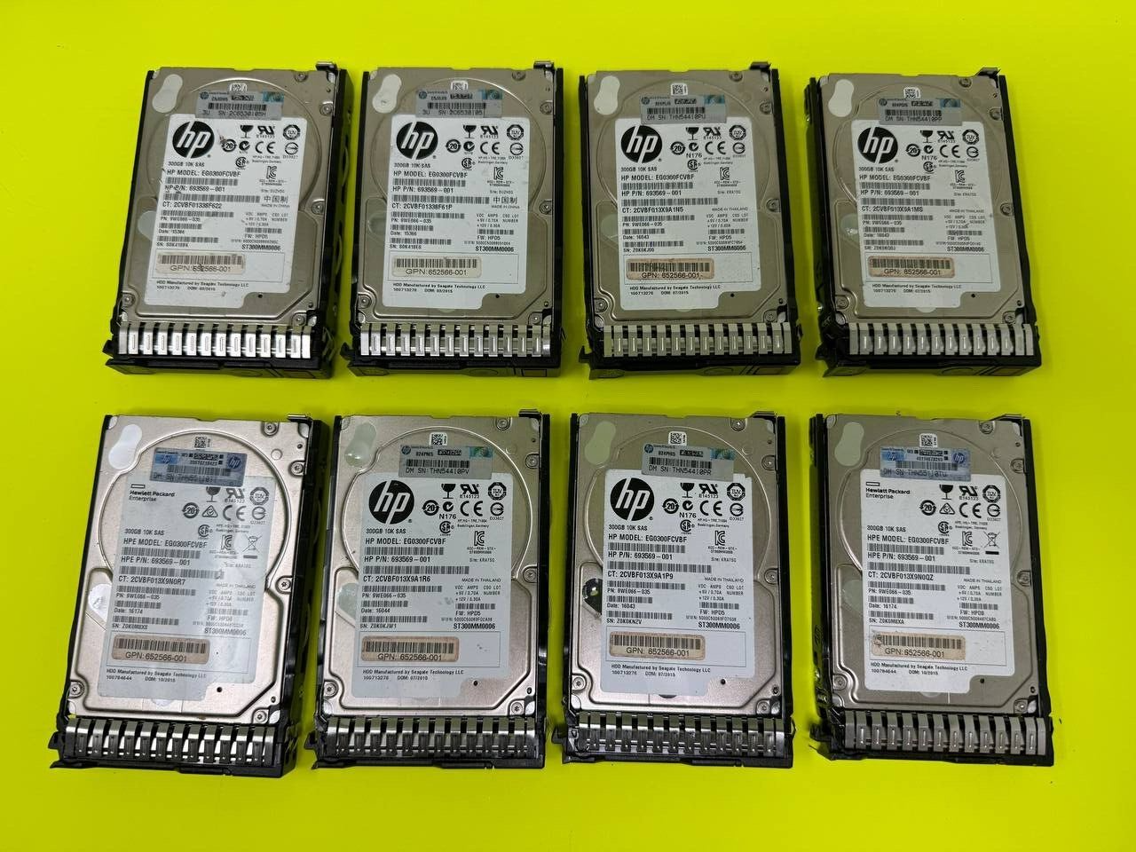 Lot of 8 X HP HDD 2.5" 300Gb 10K 6Gbps SAS Hard Drive EG0300FCVBF ...