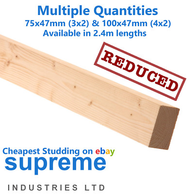 Timber Stud Wall CLS 3x2 & 4x2 2.4M - Min order 10 Lengths | eBay UK