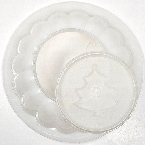 Tupperware 616-4, 633-4 Christmas Tree Jello Holiday Gelatin Mold 2 pcs ...