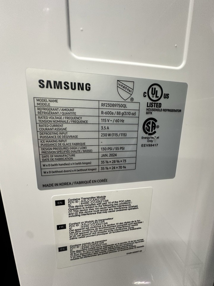 36 INCH SAMSUNG COUNTER DEPTH SMART 4 DOOR FLEX - RF23DB9700QL | eBay