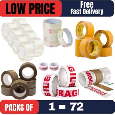 Clear Brown Parcel Tape Strong Packing Carton Sealing Tape 48mm x 66m 1 ...
