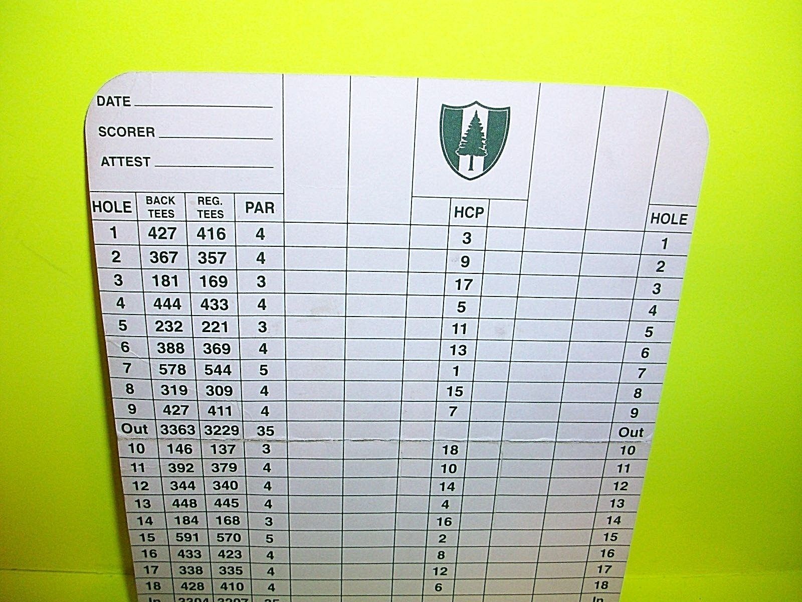 PINE VALLEY GOLF COURSE SCORECARD WITH LOGO VTG SLIGHT WEAR TO CARD ...