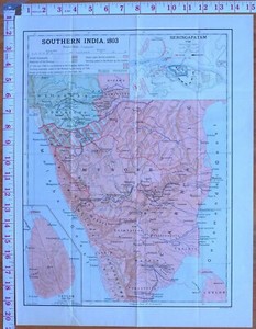 MAP/BATTLE PLAN SOUTHERN INDIA 1803 SERINGAPATAM BOMBAY ARMY BRITISH ...