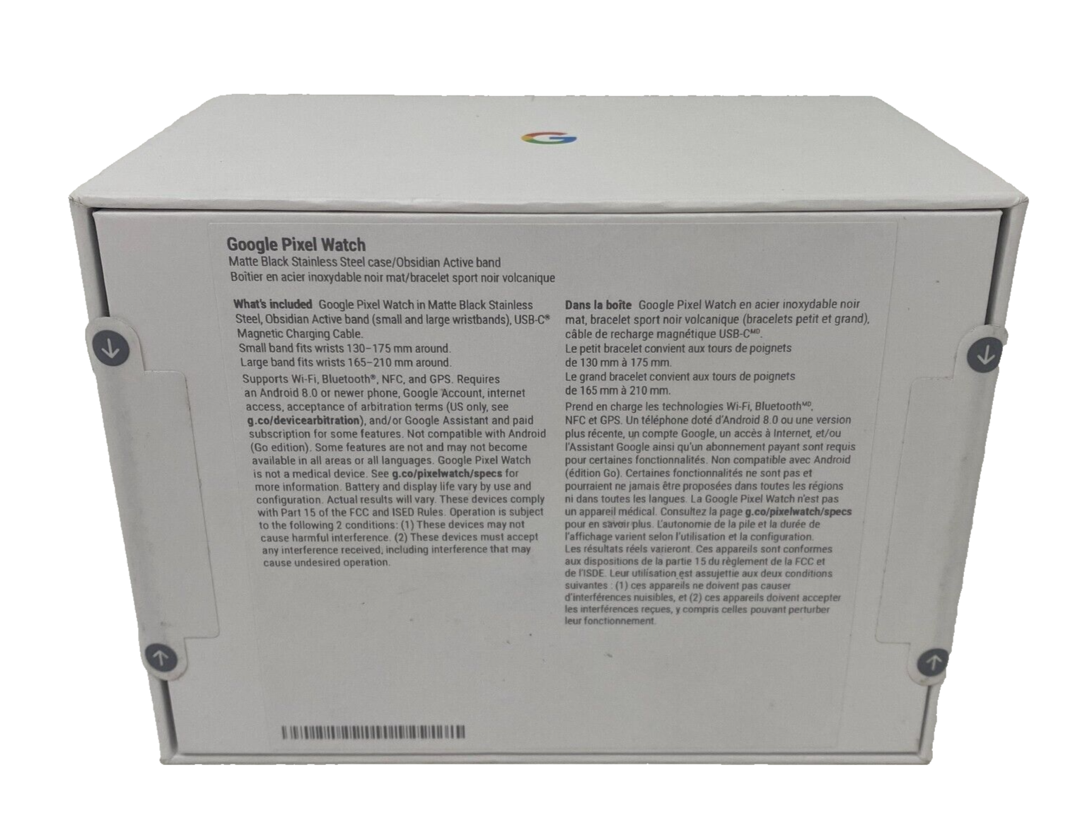 Google Pixel Watch 41mm Matte Black Stainless Steel Case with Obsidian ...