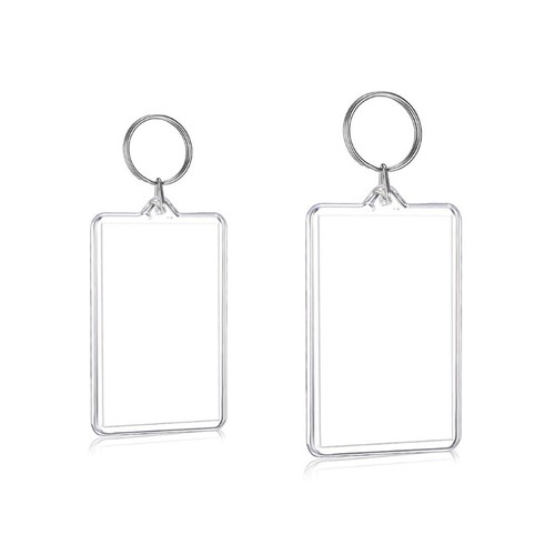 Photo Insert Keyrings Blanks Rectangle Shapes Keychain Picture Frame ...