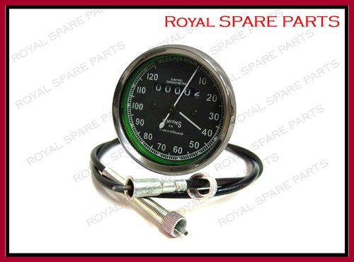 Fit For Royal Enfield Smiths Speedometer 0-120 & 54" Long Speedo Cable ...
