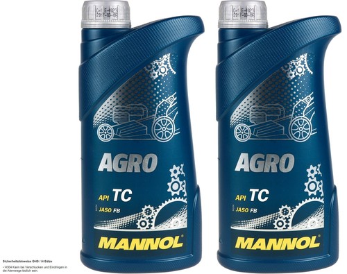 2x1 Litre Original MANNOL 2Takt huile moteur Agro Api TC Oil Jardinage ...