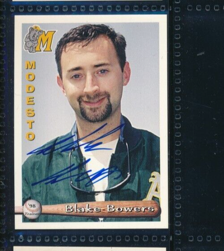 1998 Grandstand Blake Bowers Trainer Modesto A's Signed Autograph (DO8 ...