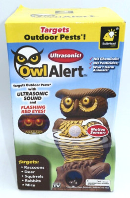 NEW Ultrasonic Owl Alert Motion Sensor Flashing Red Eyes Targets ...