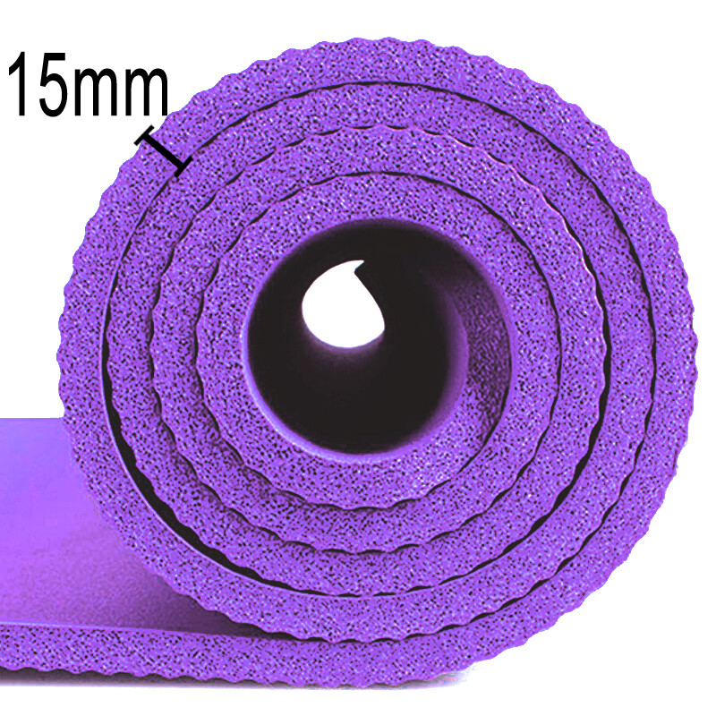 61x 185cm Yoga Mat 15mm Thick Gym Exercise Fitness Pilates Workout Mat ...