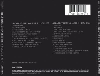 BILLY JOEL GREATEST HITS, VOLS. 1 & 2 (1973-1985) [BONUS CD-ROM TRACK ...