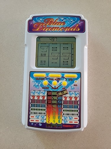 Vtg Tiger Electronics Blue Diamonds Handheld Slot Machine Game 1995 ...