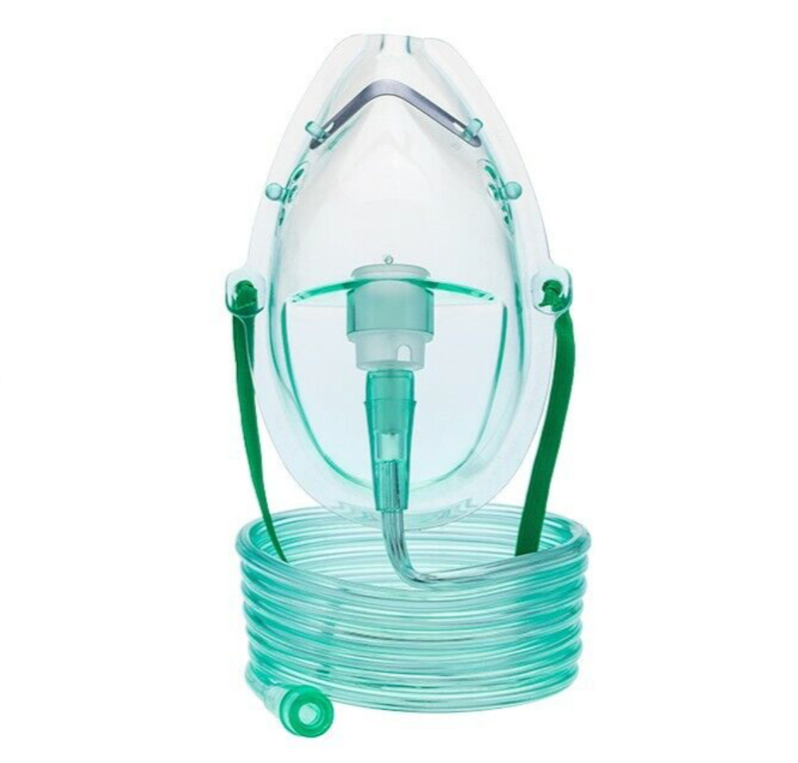 Dynarex Adult Oxygen Mask, Medium Concentration, 7 foot Tubing - Pack ...