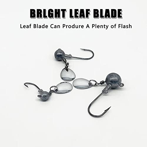 Jig Head with Spinner Blades, Round Ball Head Jig Fishing Hooks 5g ...