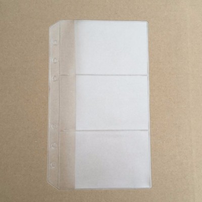 A6 3 Slots Clean Plastic Envelope Document Card Storage Insert Refill ...