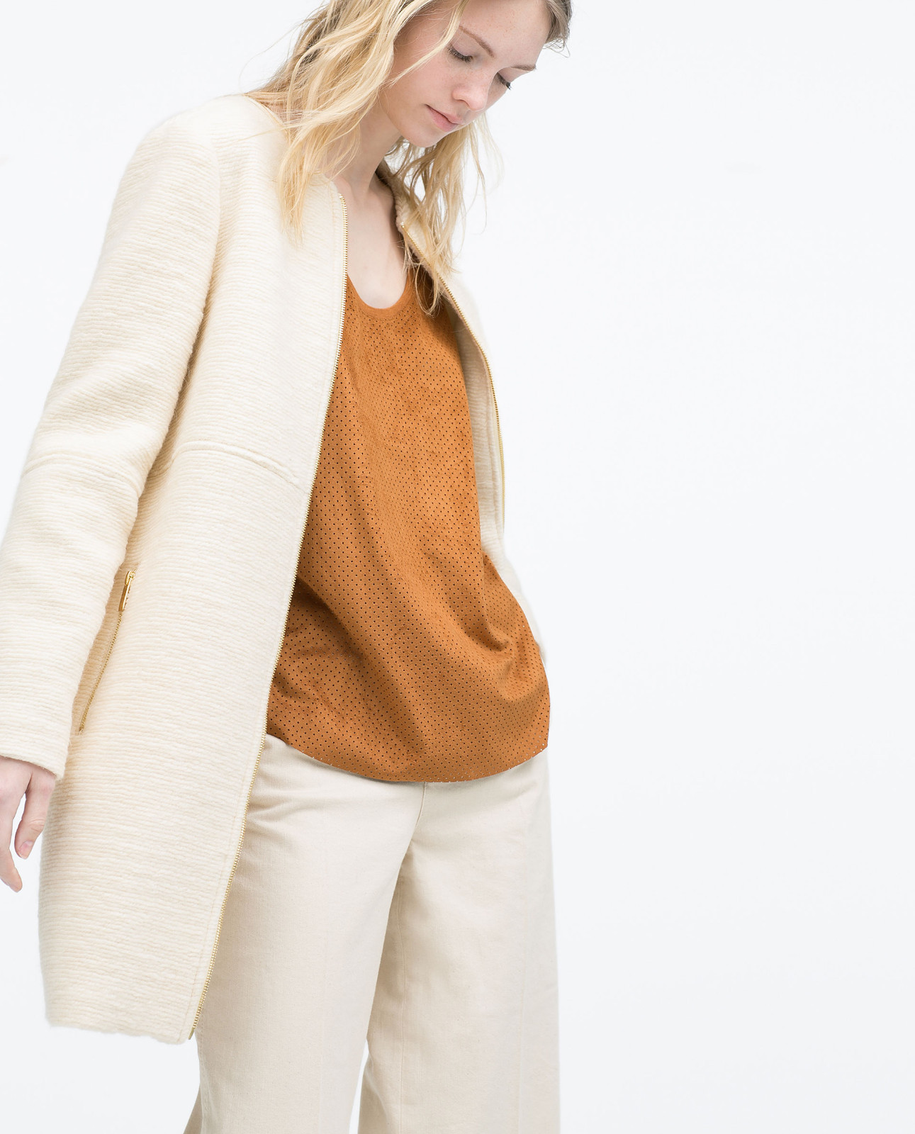 All size - ZARA CREW NECK MOHAIR COAT WITH ZIPS STRAIGHT CUT JACKET ...