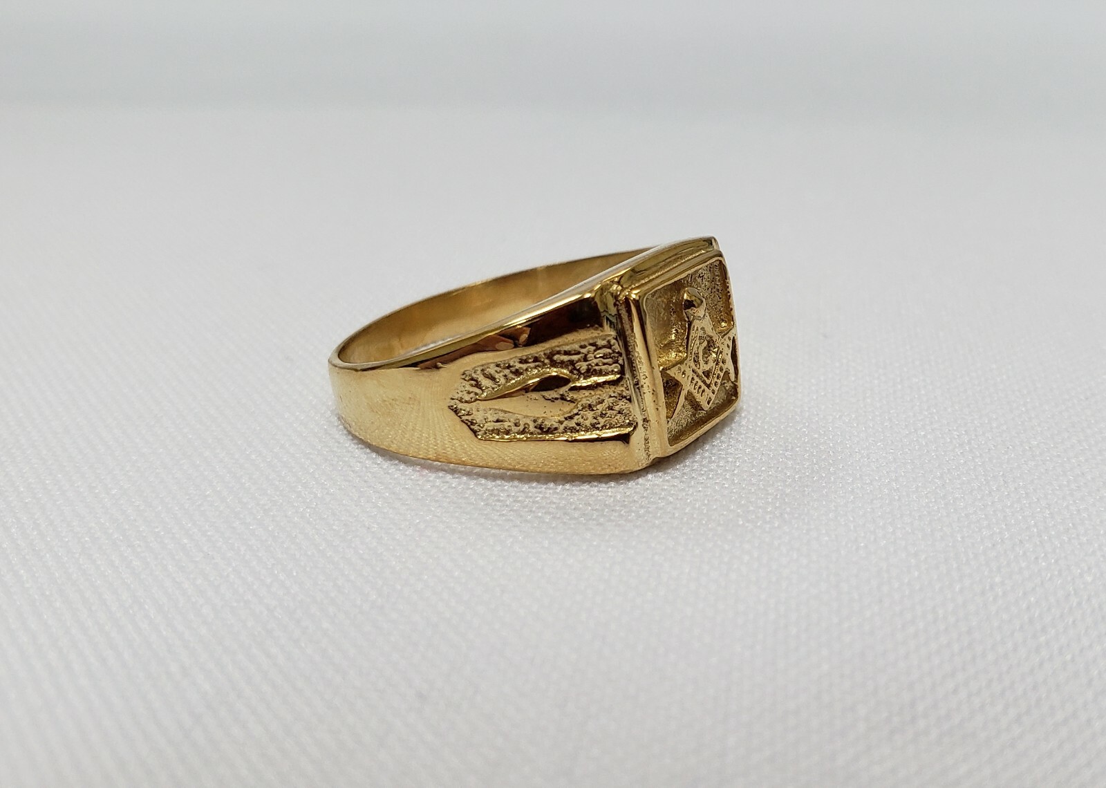 SOLID 14K CLASSIC GEOMETRIC MASONIC LODGE RING * SIZE 7.5 | eBay