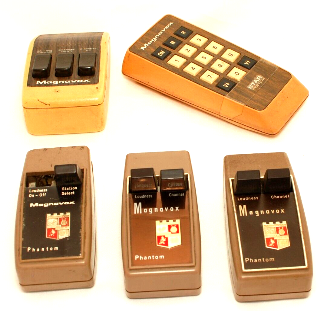Lot of 5 Vintage Magnavox Remotes TV MCM Mid Century Phantom Star ...