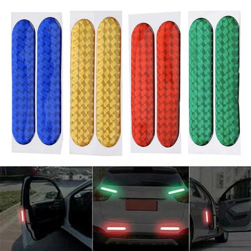 4Pcs Universal Car Door Open Sticker Reflective Tape Safety Warning ...