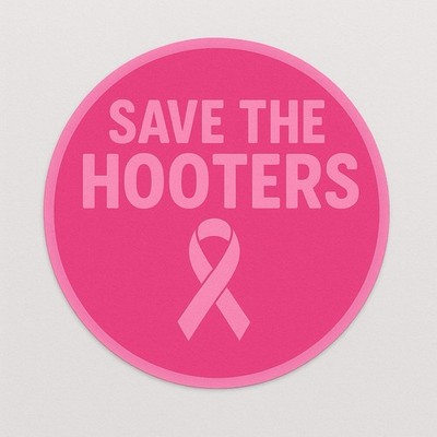New 3” Round Breast Cancer Save The Hooters Vinyl Decal Sticker ...
