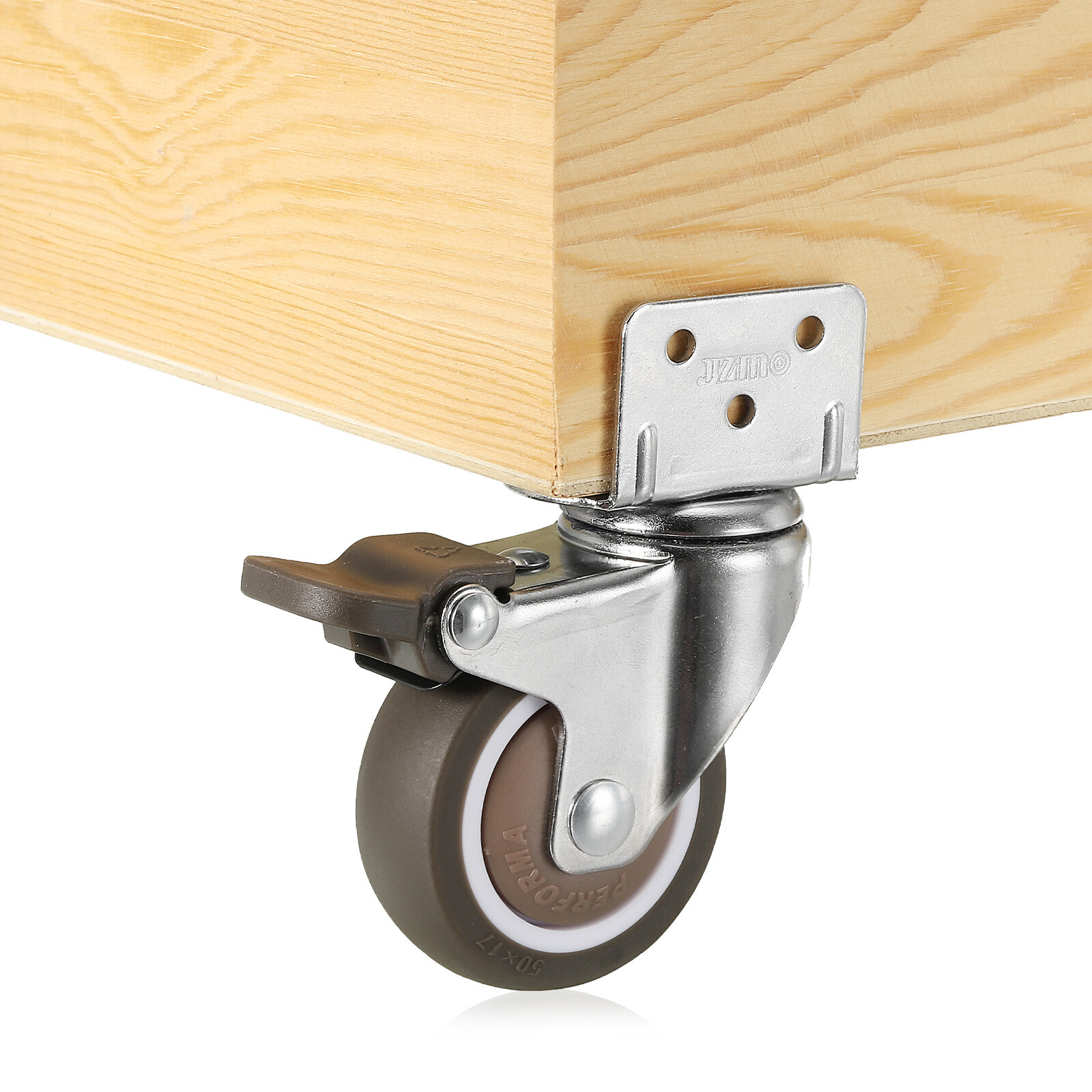 4pcs L-shaped Plate Swivel Caster Wheel with Brake 1" TPE Side Mount ...