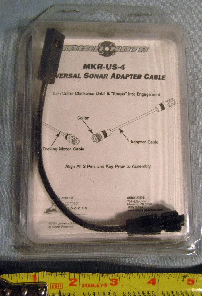Minn Kota MKR-US-4 Boat Trolling Motor Sonar Humminbird Zercom Adapter ...