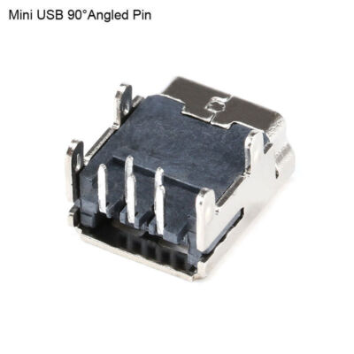 Mini USB Type B Female Connector DIP 5PF Socket 90°Angled Pin PCB Port ...